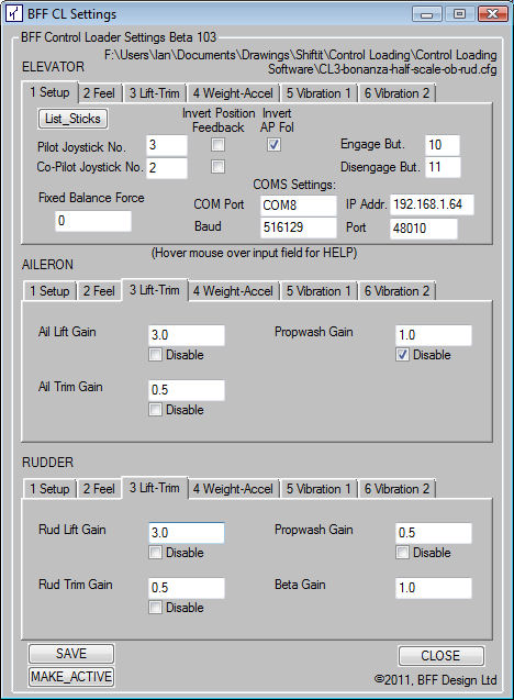 Flight Sim Control Loader (force feedback)Software